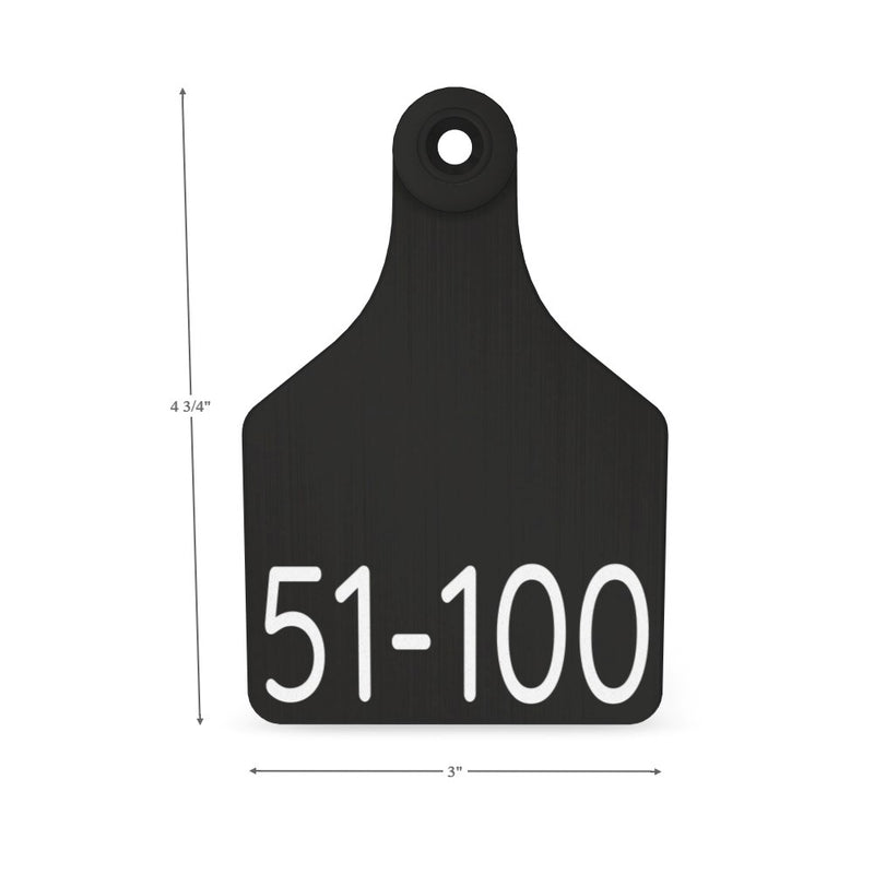 Prenumbered Large Cow Tags 51-100 | Ritchey Tags
