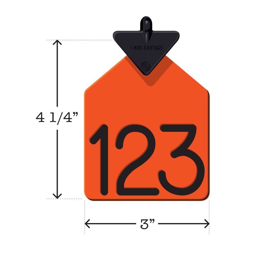 Curved Arrowhead Dual Colored Large Cow Tag for Ultimate Retention.