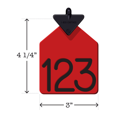 Curved Arrowhead Dual Colored Large Cow Tag for Ultimate Retention.
