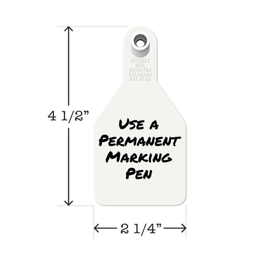Custom Dual Colored Medium Cattle Tags | Ritchey Tags